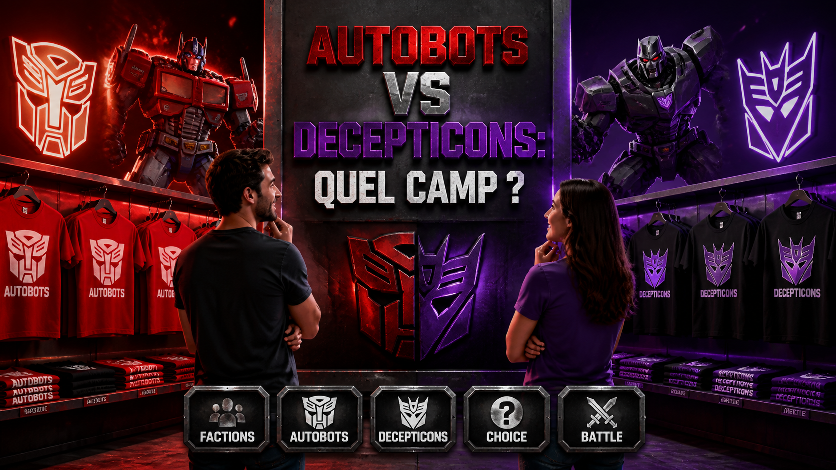 Autobots vs. Decepticons T-shirt: Which side will you choose ...